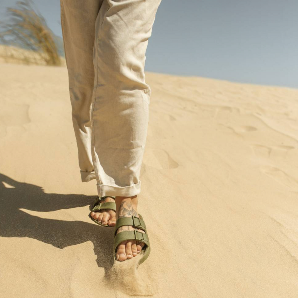 Linus Sandal | Dark Green – Nash + Banks